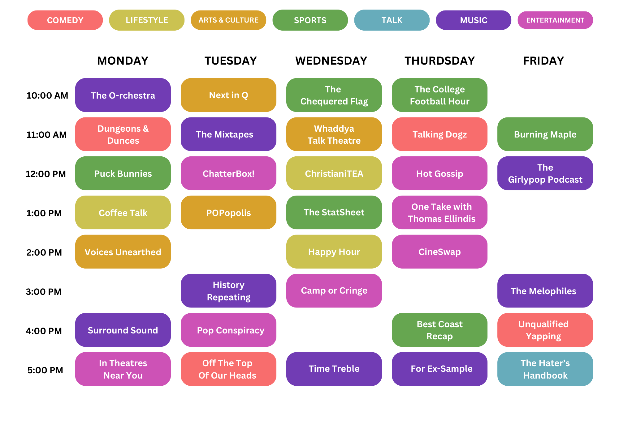 Schedule - SpiritLive Radio